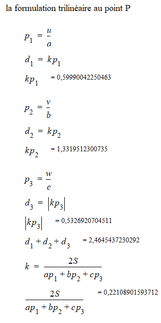 Le barycentre – le point P en contact avec la hauteur et le circumcercle